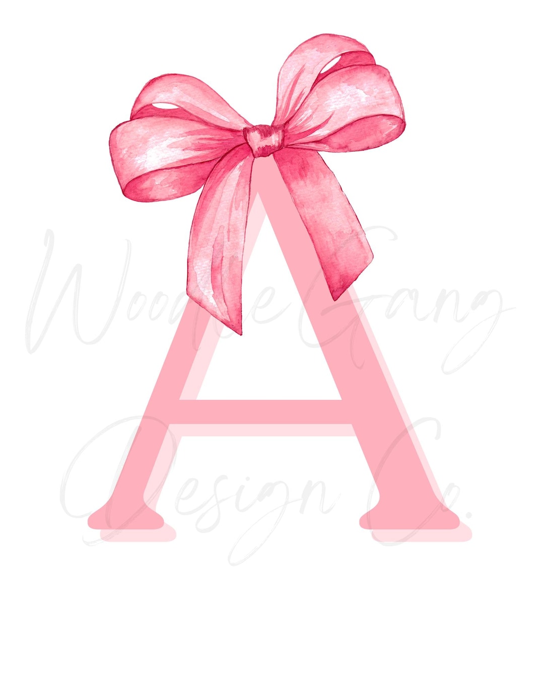 Pink Bow Monogram Letter “A” – Instant Digital Download (PNG + JPEG) - Etsy