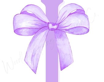 Purple Bow Monogram Letter “G” – Instant Digital Download (PNG + JPEG ...