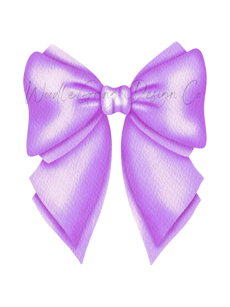 Purple Watercolor Bow Clipart: 9 Pngs for Girls (digital Download - Etsy