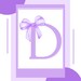 Purple Bow Monogram Letter “D” – Instant Digital Download (PNG + JPEG ...