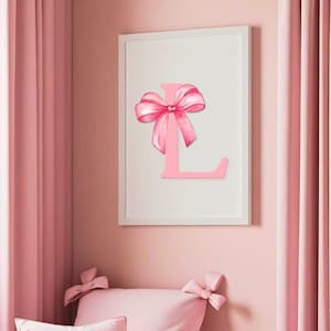 Pink Bow Monogram Letter “L” – Instant Digital Download (PNG + JPEG) - Etsy