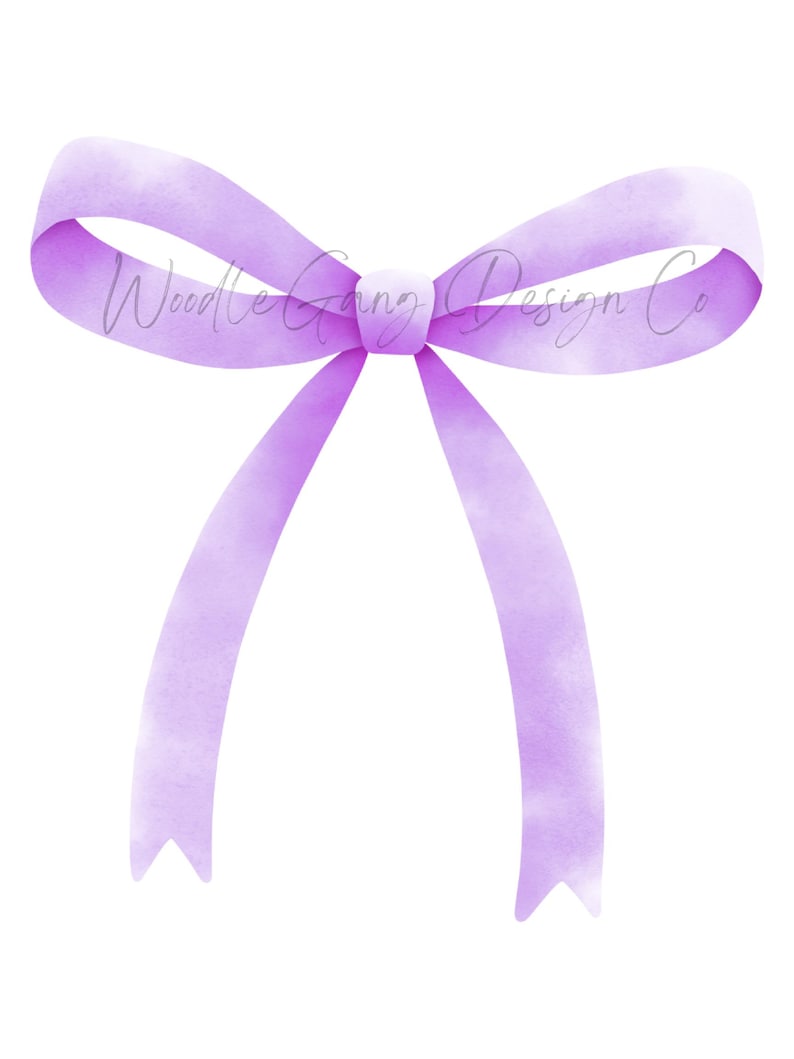 Purple Watercolor Bow Clipart: 9 Pngs for Girls (digital Download - Etsy
