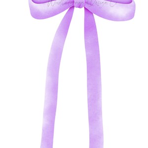 Purple Watercolor Bow Clipart: 9 Pngs for Girls (digital Download - Etsy