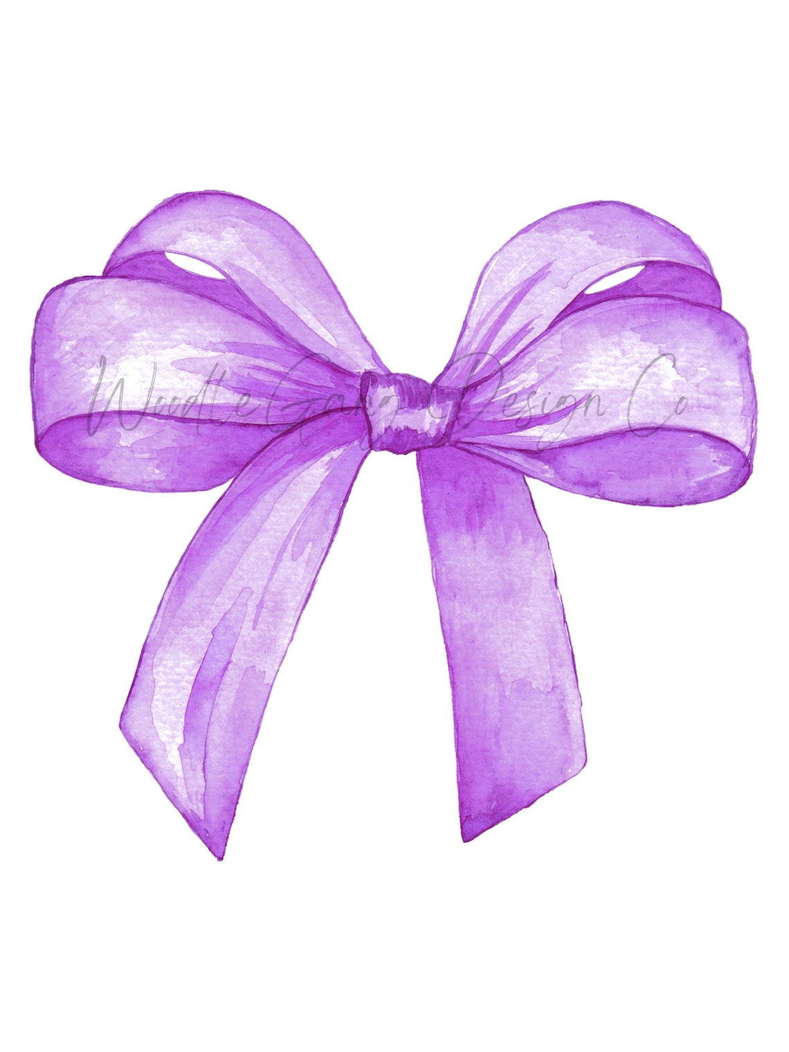 Purple Watercolor Bow Clipart: 9 Pngs for Girls (digital Download - Etsy