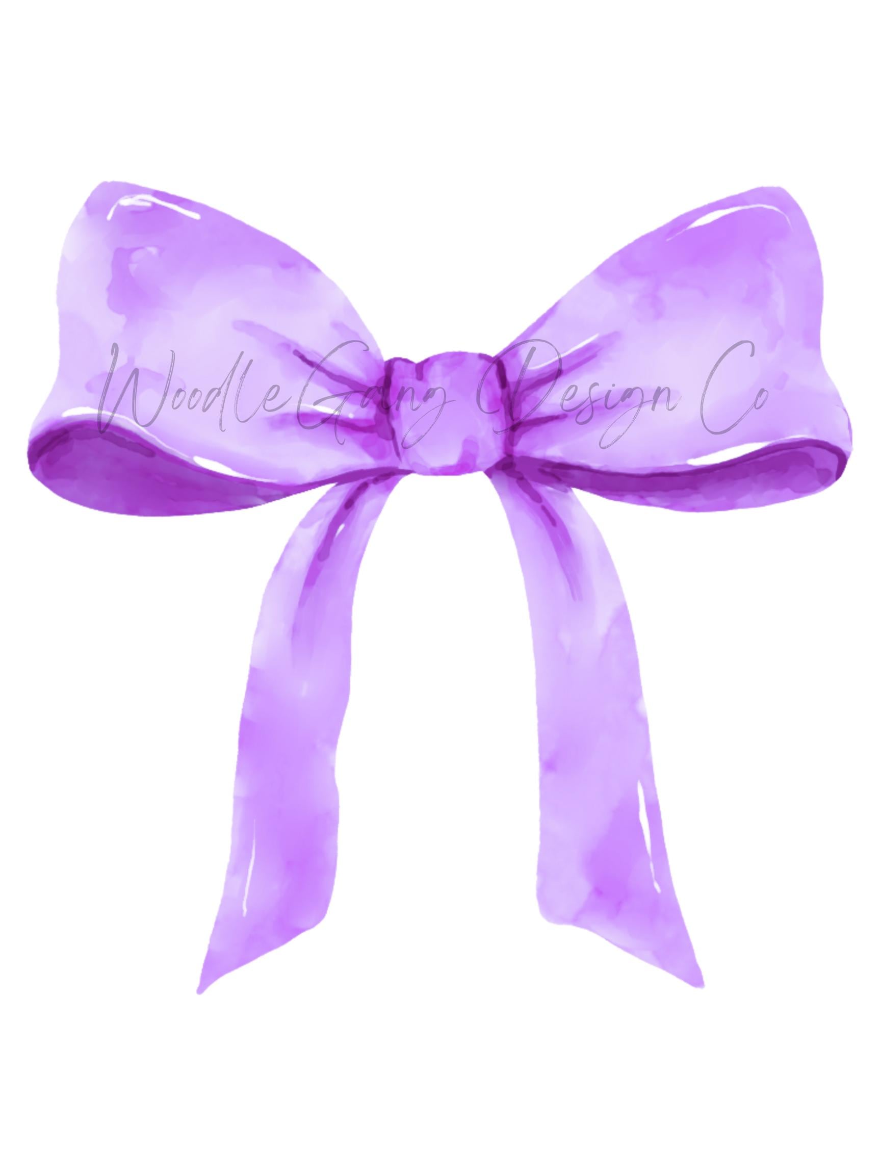 Purple Watercolor Bow Clipart: 9 Pngs for Girls (digital Download - Etsy