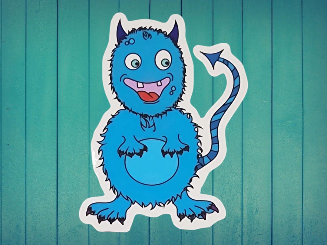 Cute Blue Horned Monster - Etsy