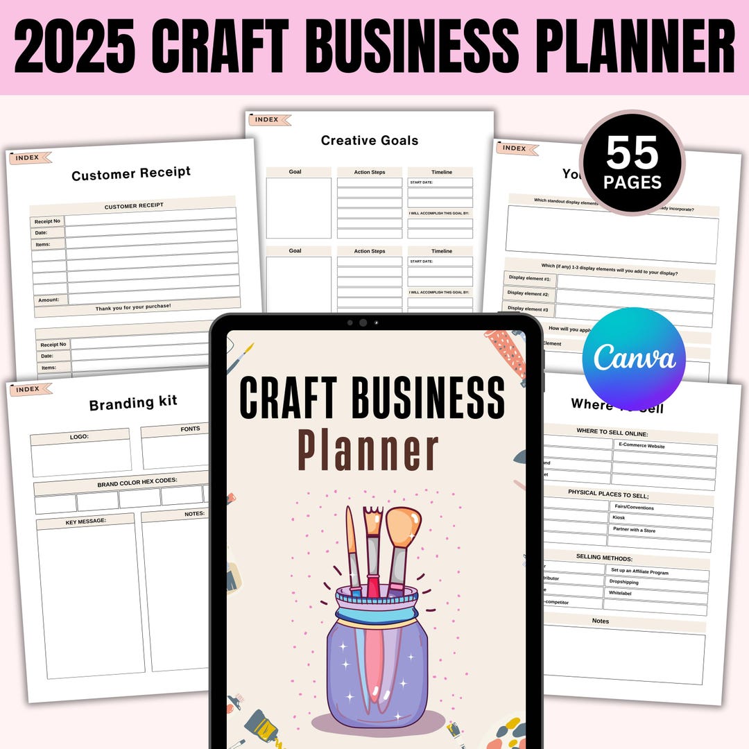 2025 Craft Business Planner: Canva Editable, Finance Tracker (digital ...