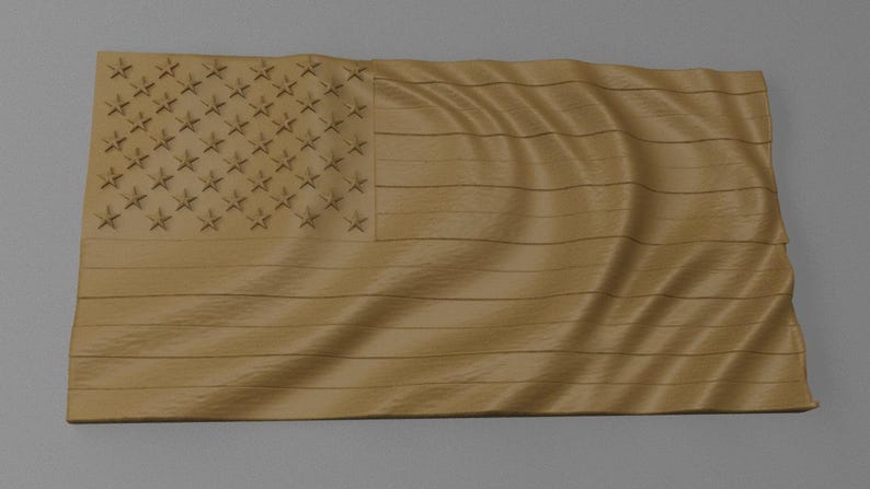 Waving American Flag STL File for CNC and 3d Print - Etsy