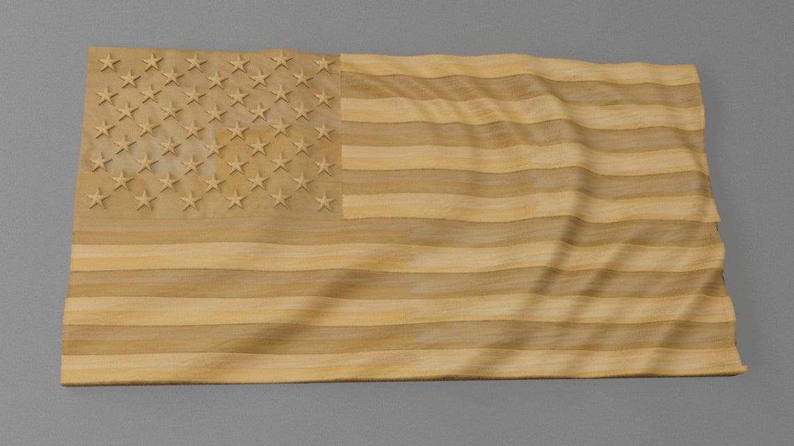 Waving American Flag STL File for CNC and 3d Print - Etsy