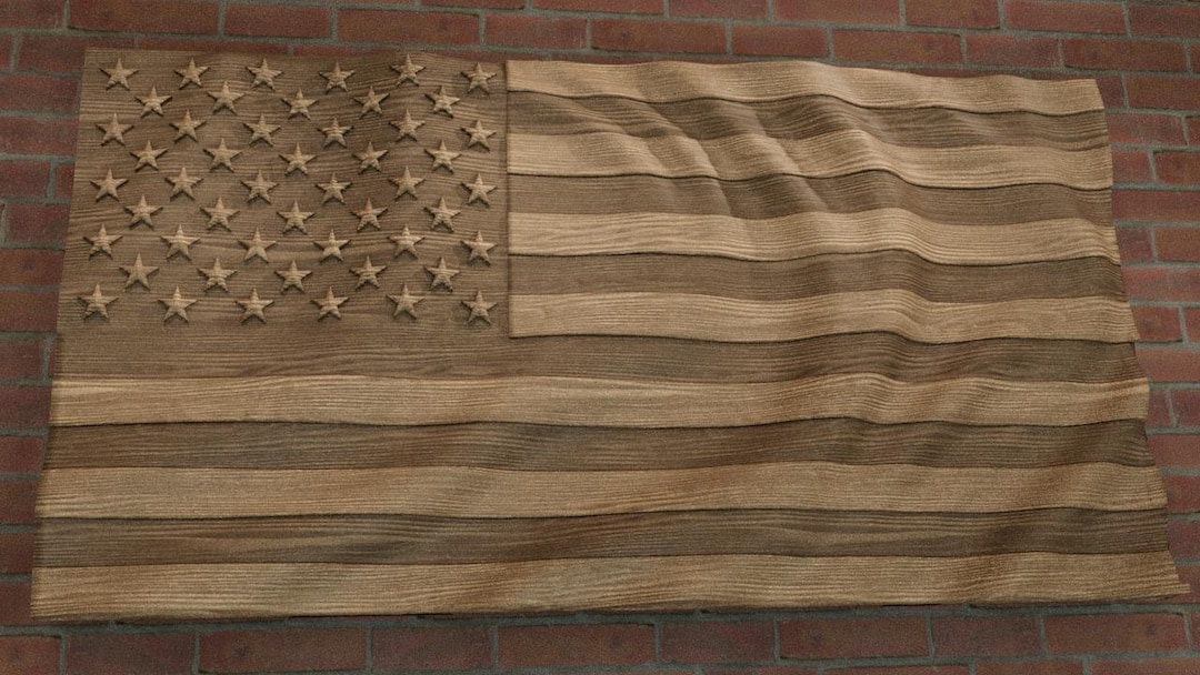 Waving American Flag STL File for CNC and 3d Print - Etsy