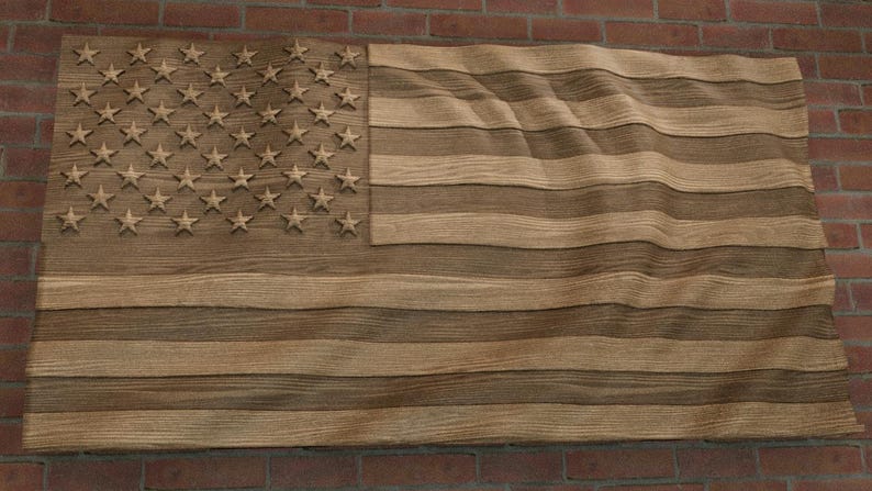 Waving American Flag STL File for CNC and 3d Print - Etsy