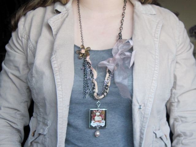 Fairy Tale Princess Pink Silver Chain Ribbon Necklace - Etsy