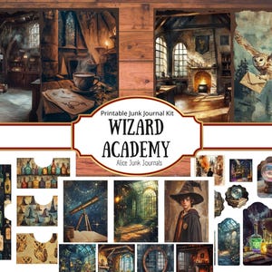 Wizard Academy Junk Journal Kit Witch School Magic Papers Grimoire ...