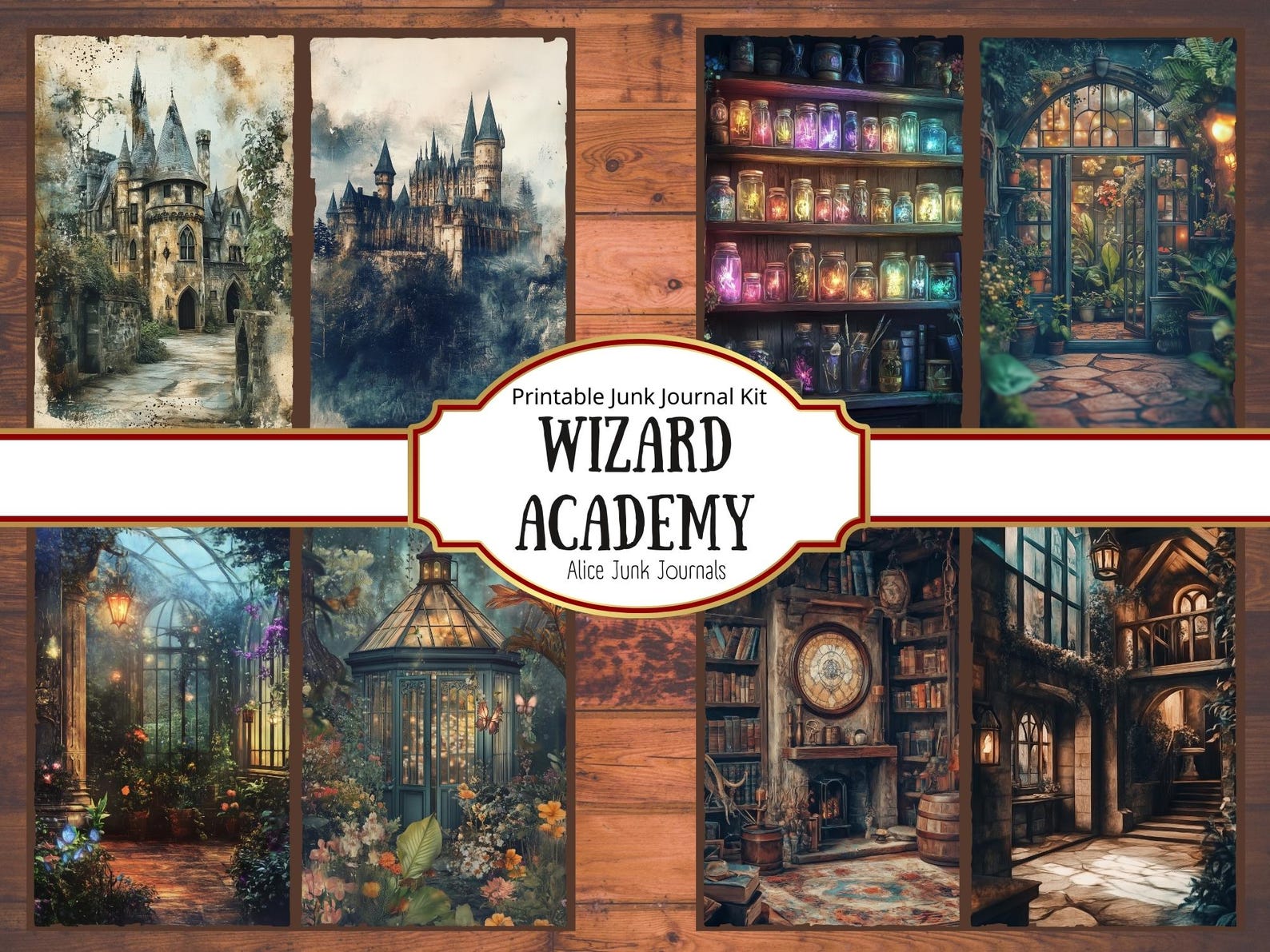 Wizard Academy Junk Journal Kit Witch School Magic Papers Grimoire ...
