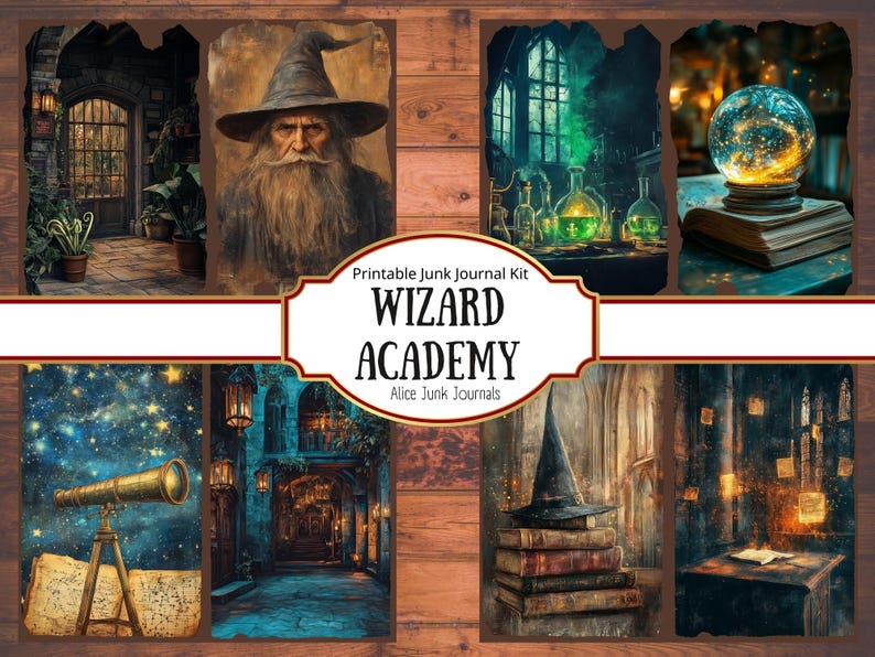 Wizard Academy Junk Journal Kit Witch School Magic Papers Grimoire ...