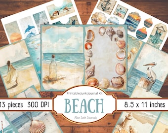 Mermaid Junk Journal Kit, Ocean Digital Paper, Sea Journal Pages ...