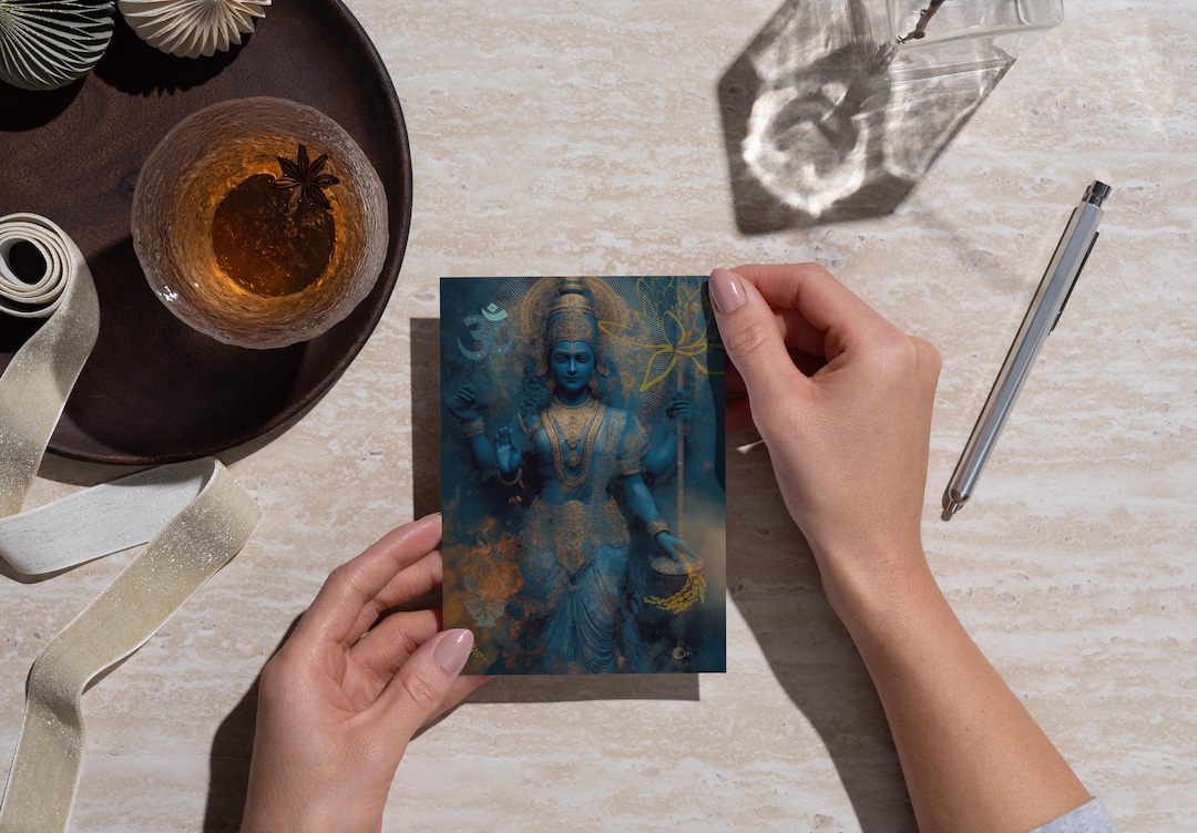 Annapurna Devi Altar Card: Goddess of Nourishment, Abundance ...