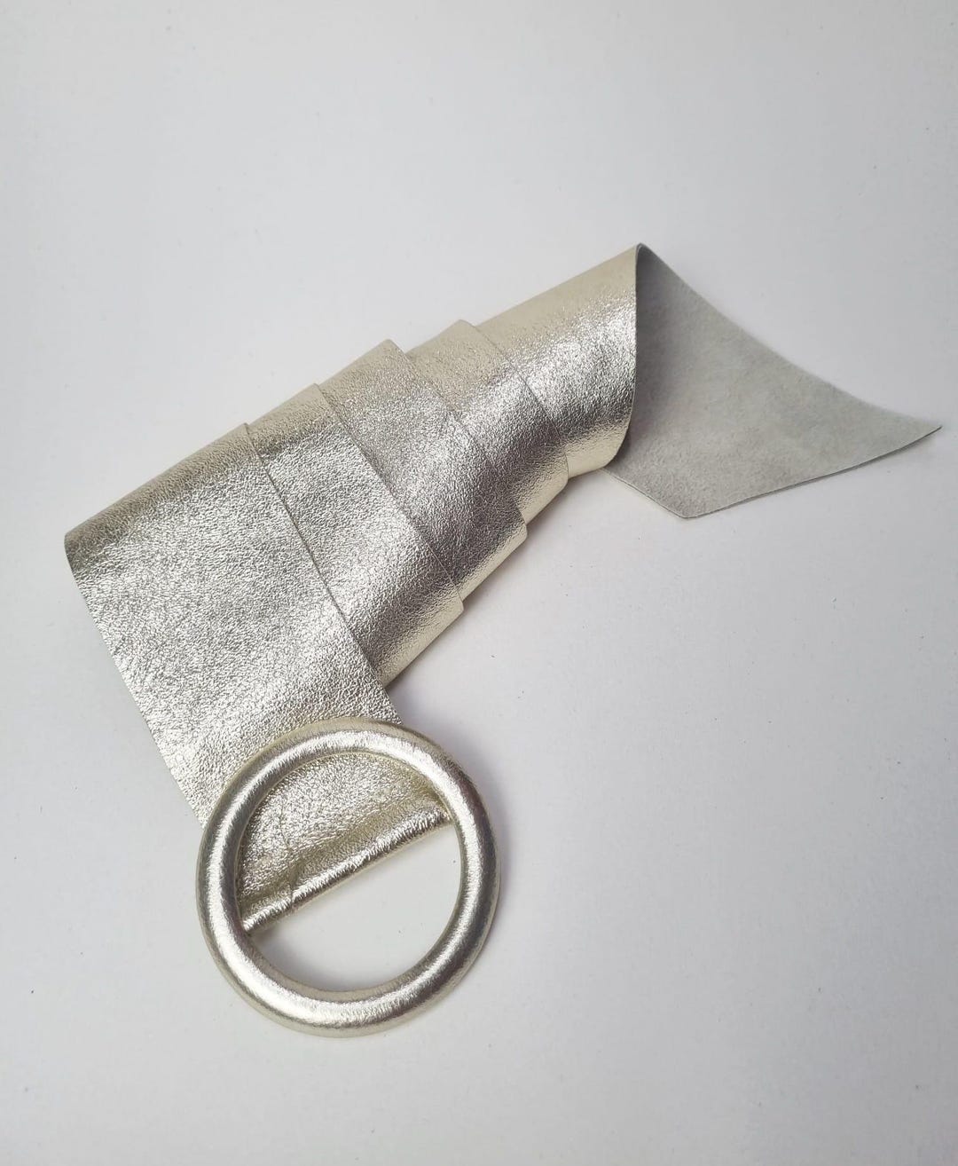 Handmade Italian Leather Metallic Silver Belt, Wide Dress Belt - Etsy