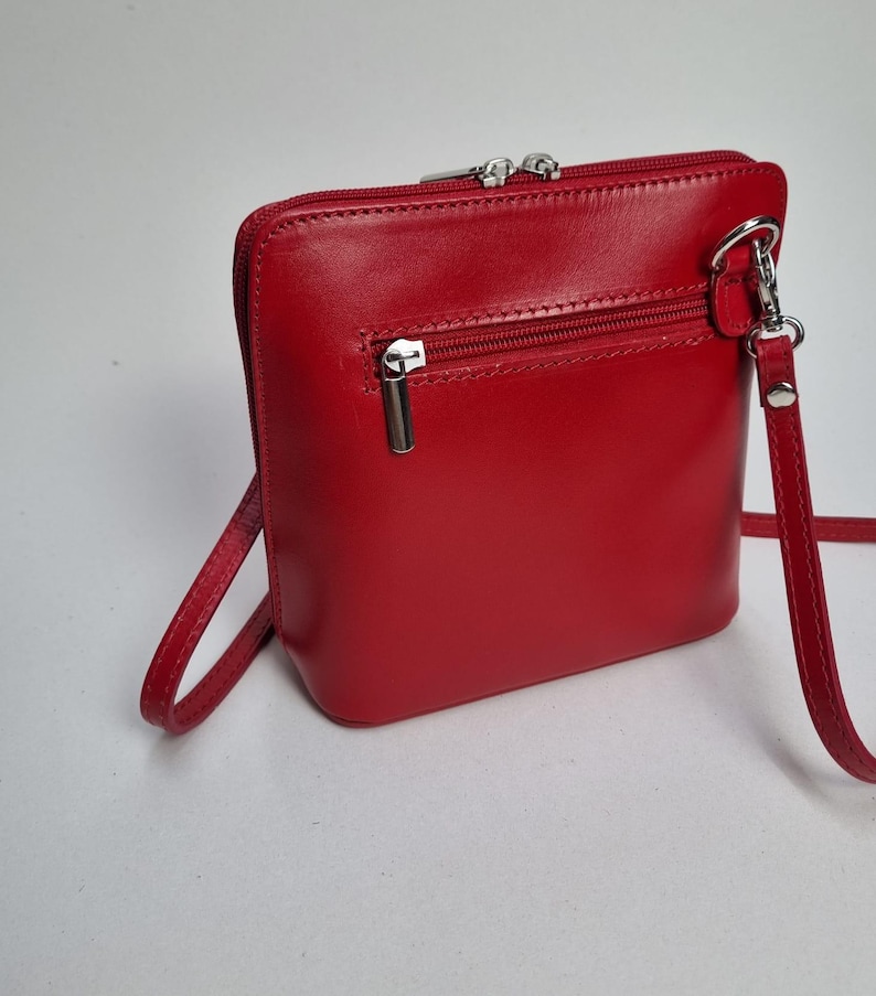 Italian Leather Red Crossbody Bag Handmade Shoulder Bag - Etsy