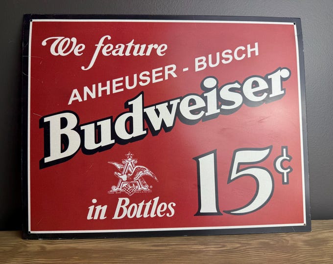 Vintage Budweiser Metal Bar Signs, Anheuser Busch Decor, Set of 2 - Etsy