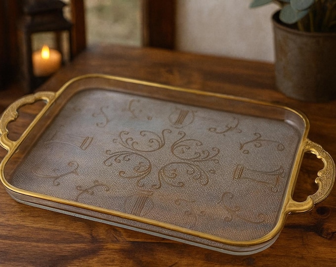 1930s Art Deco Crystal Tray: Vintage Etched Glass Butler Tray - Etsy