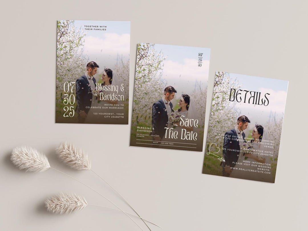 Pictorial Wedding Invitation Card - Etsy