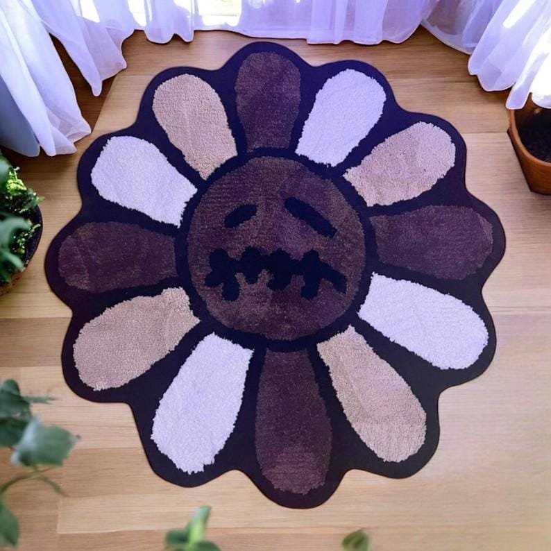 Travis Scott Collaboration Rug | Murakami Inspired Floral Design - Etsy