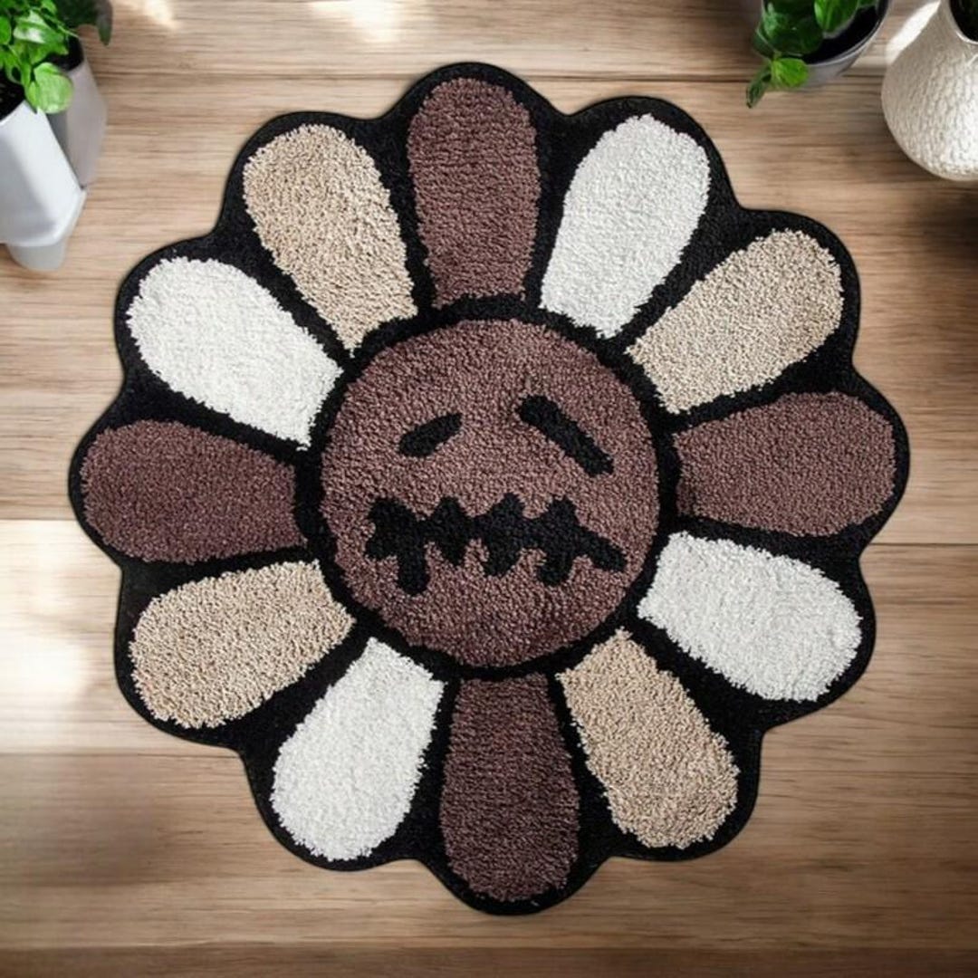 Travis Scott Collaboration Rug | Murakami Inspired Floral Design - Etsy
