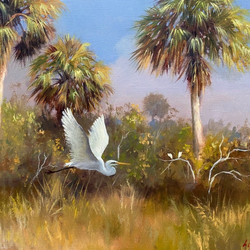 Florida Wildlife Spoonbills Animal Landscape Art Print - Etsy