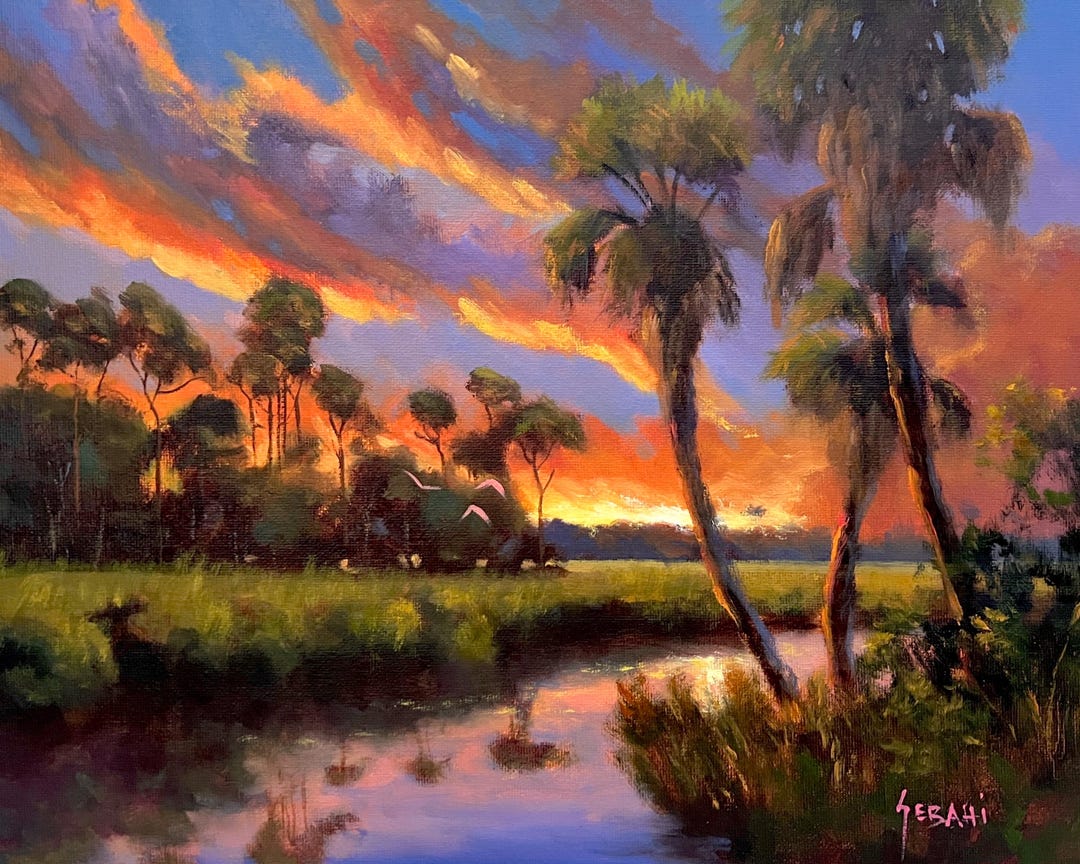 Florida Sunset Skies Landscape Art Print - Etsy