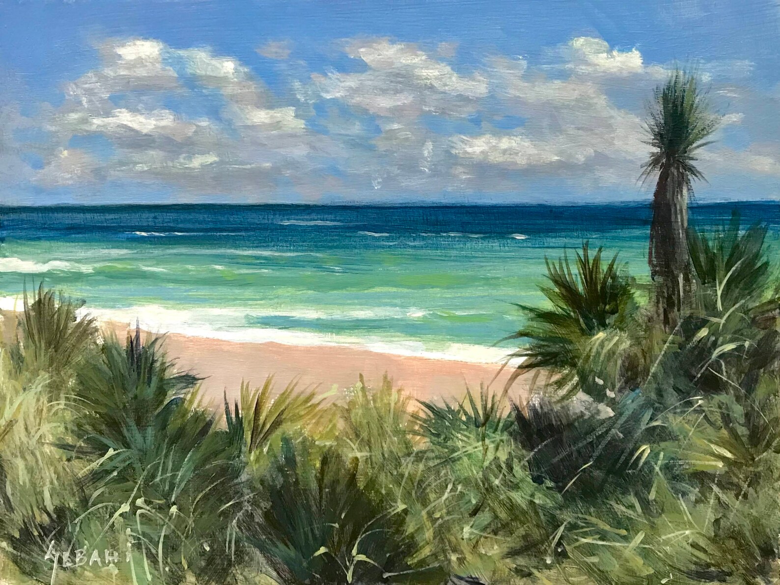 Florida Beach Seascape Art Print | Etsy