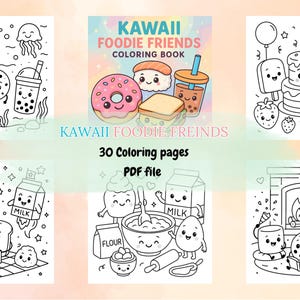 Kawaii Foodies Friends Coloring Book – Cute Kawaii – Digital Download ...
