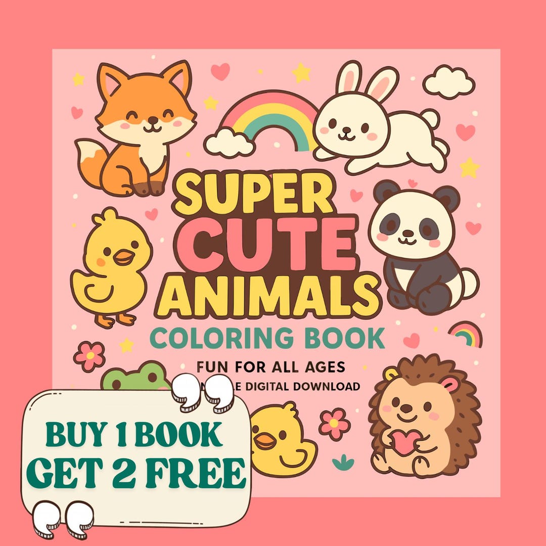 Super Cute Animals Coloring Book – Kawaii Animal Pages for Kids ...