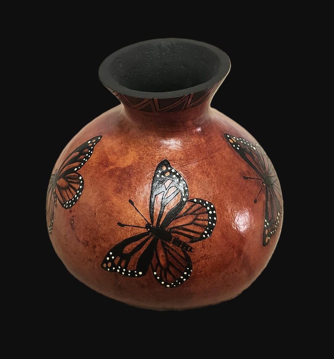 Song of Solveig Art Gourd "mariposa" Wood Burned, Hand Painted ...