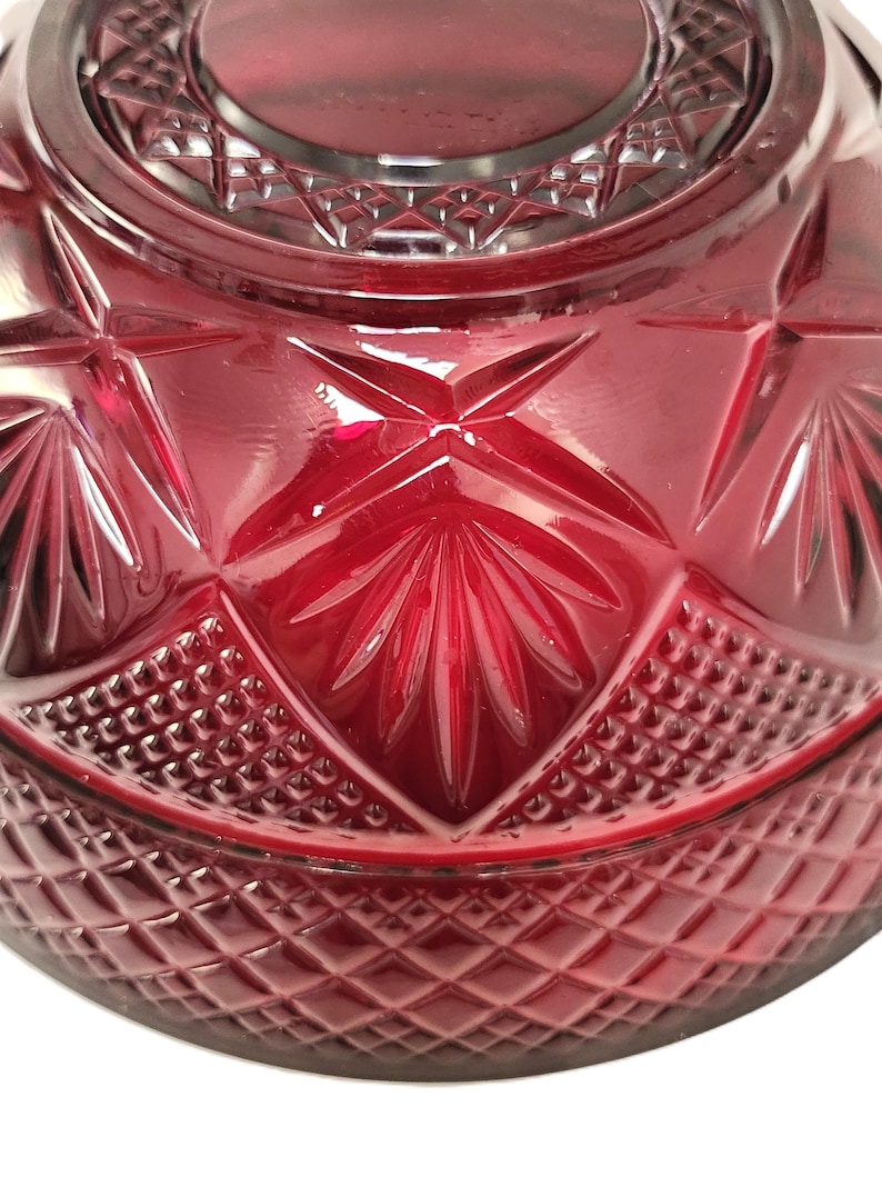 Cristal D’arques Durand Luminarc Ruby Red Etched Glass Vintage Bowl 10 ...