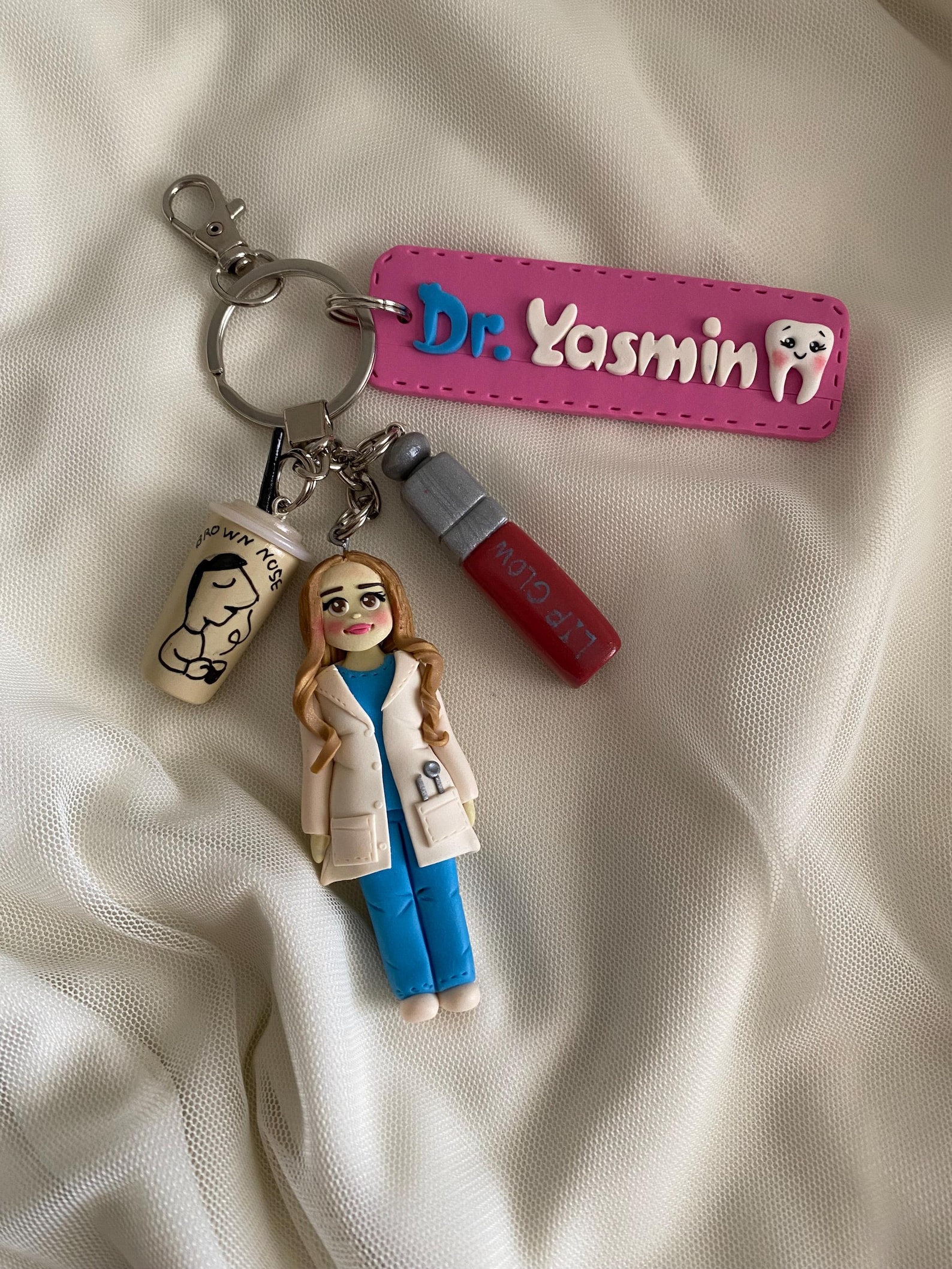 Handcrafted Polymer Clay Doctor Keychain: Personalized Mini Me Gift - Etsy