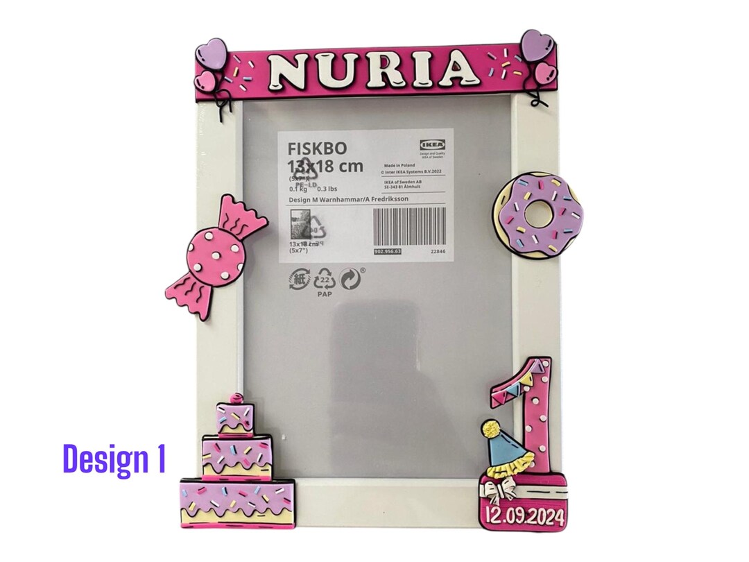 Personalized First Birthday Picture Frame: Candy & Fruit Theme - Etsy