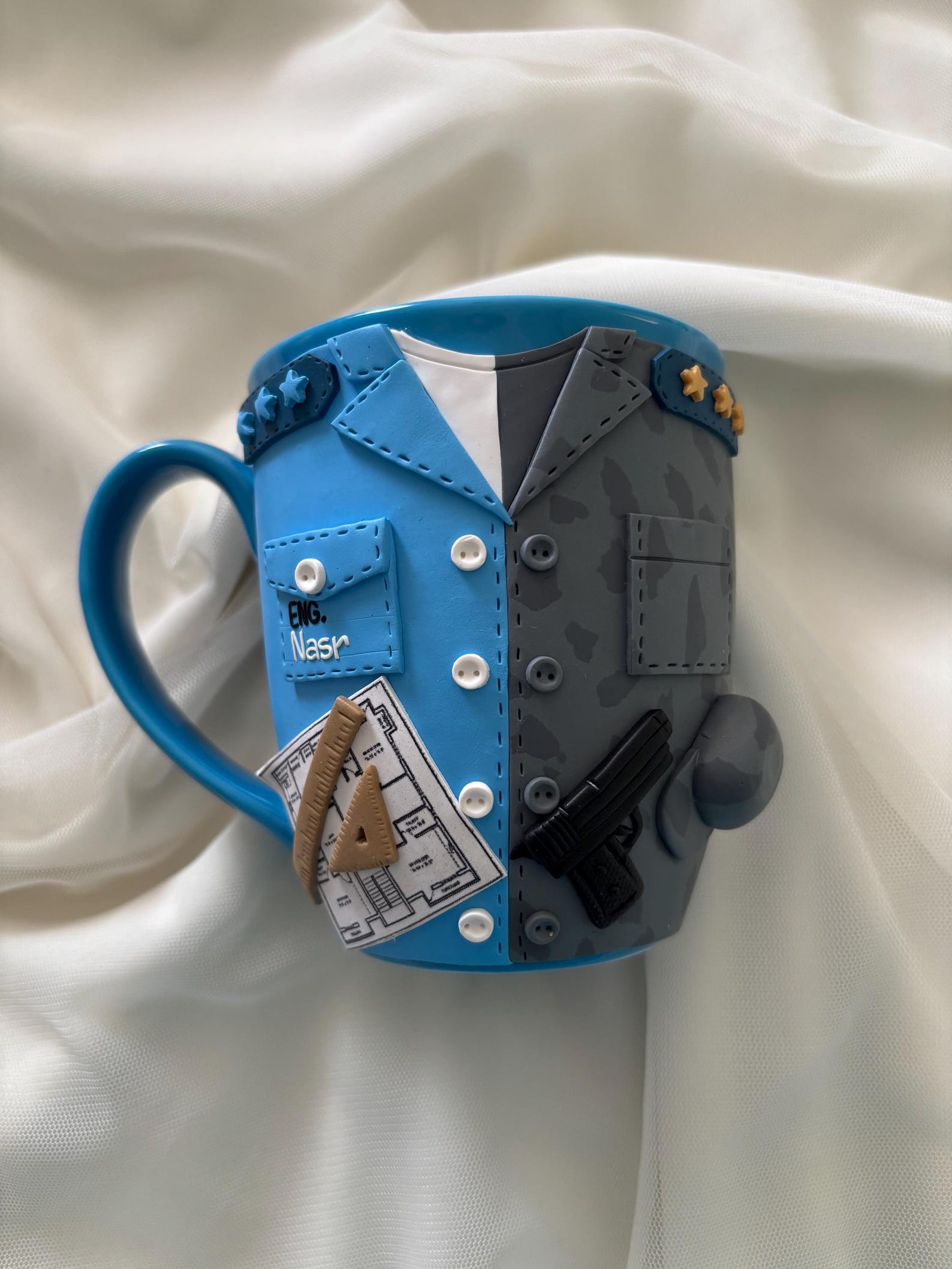 Custom 3D Cup With Uniform Design | Personalized Polymer Clay Mug ...