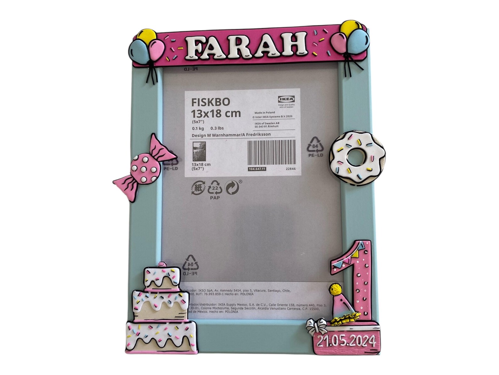 Personalized First Birthday Picture Frame: Candy & Fruit Theme - Etsy