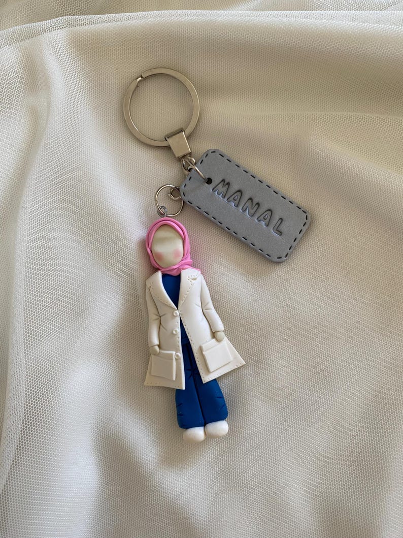 Handcrafted Polymer Clay Doctor Keychain: Personalized Mini Me Gift - Etsy