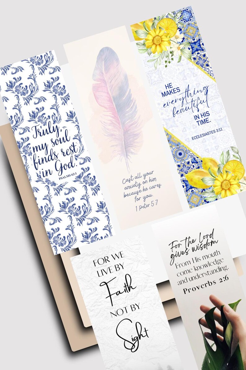 Printable Bible Verse Bookmarks PNG | Christian Scripture Bookmark Set ...