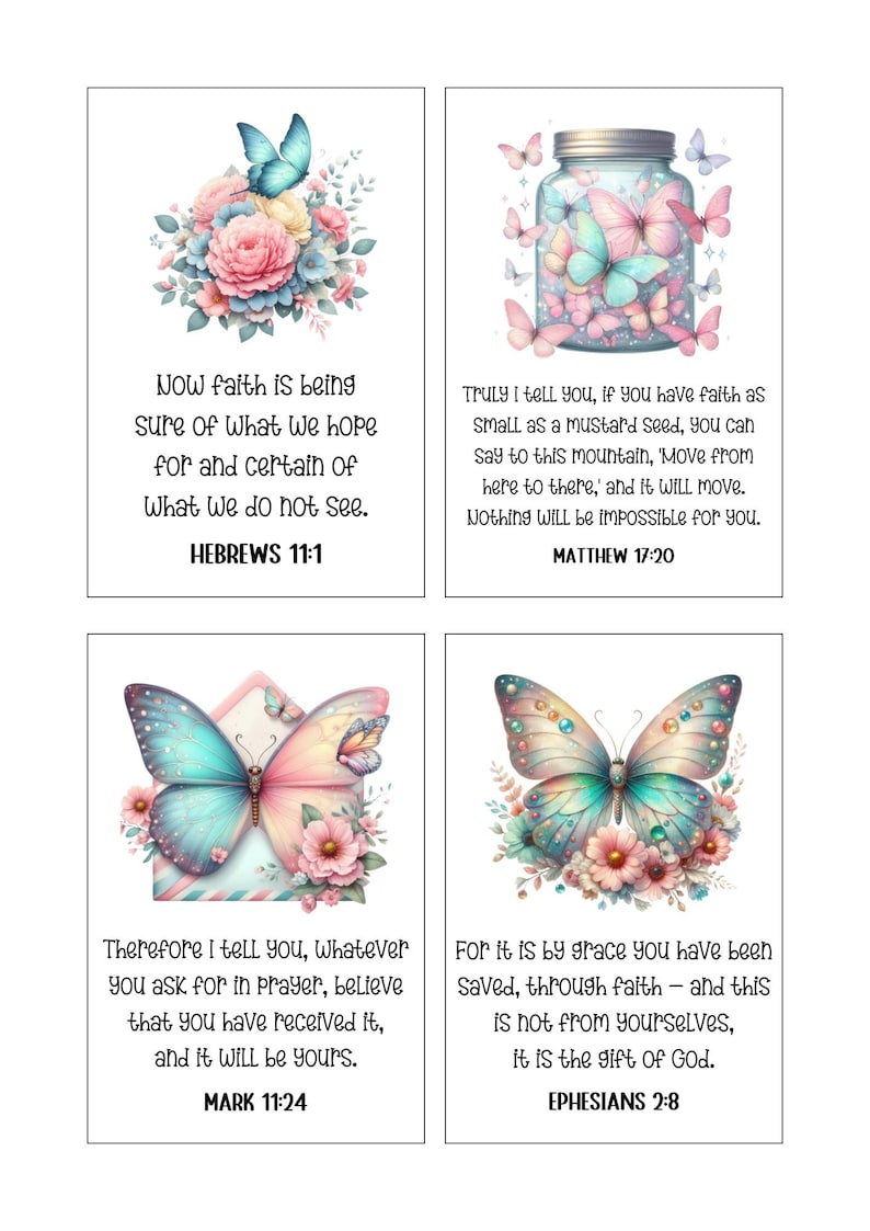 Faith Bible Verse Cards, Christian Scripture, Encouragement (PDF, JPG ...