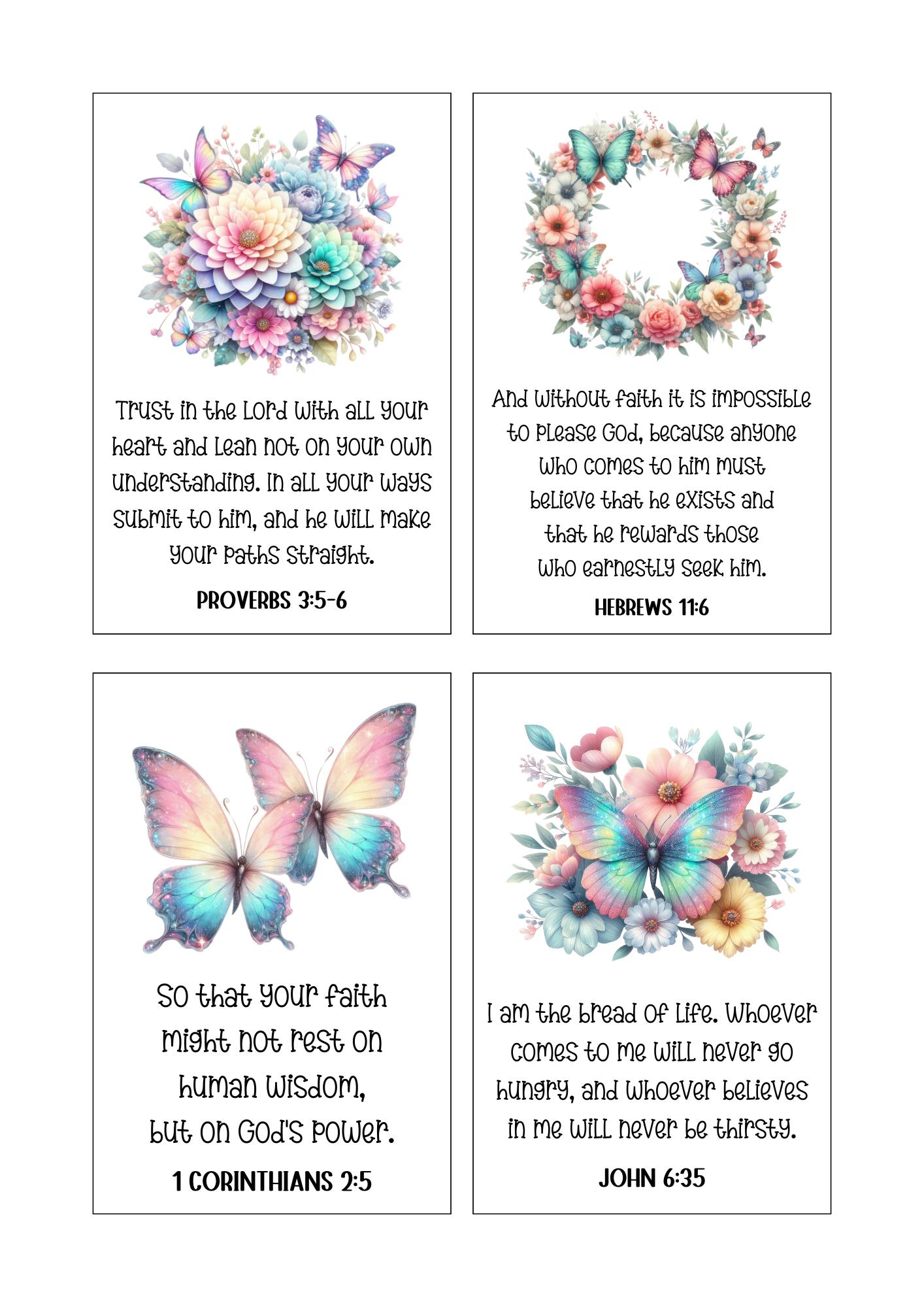 Faith Bible Verse Cards Printable Set, Christian Scripture Cards for ...