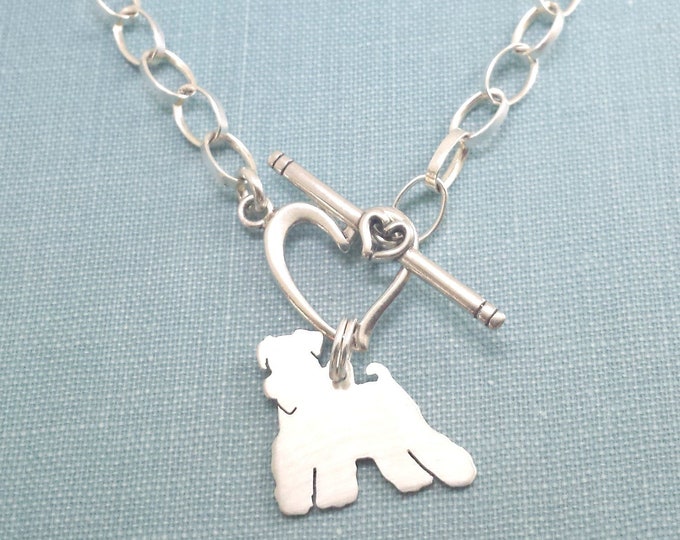 Miniature Schnauzer Dog Chain Bracelet, Sterling Silver Personalize ...