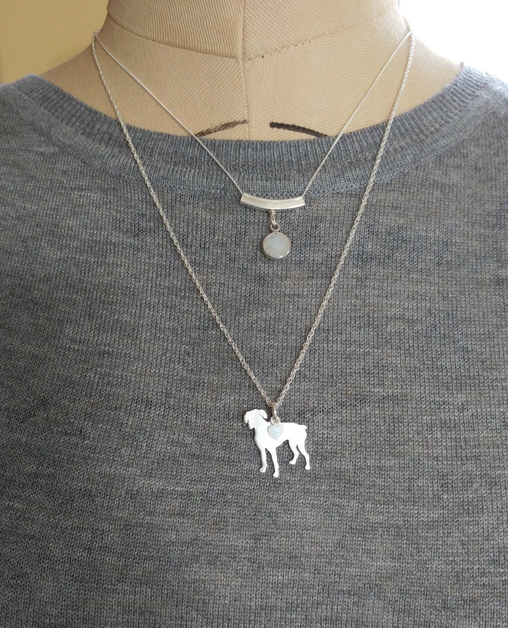 Boxer Dog Necklace Sterling Silver Personalize Pendant Breed - Etsy Canada
