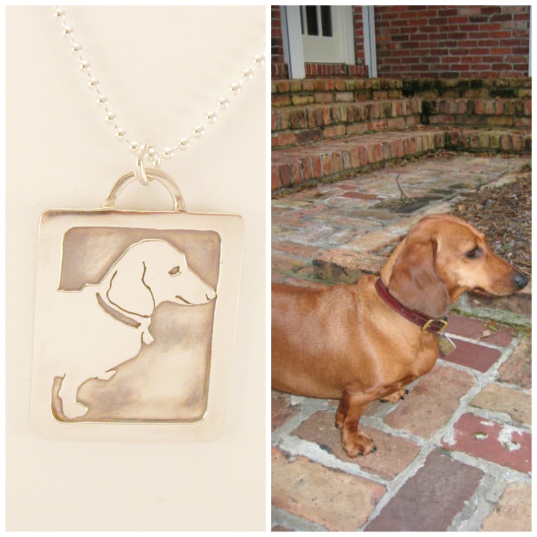 Dog Art Necklace, Your Pet as a Pendant Personalized Jewelry .. Doxie ...