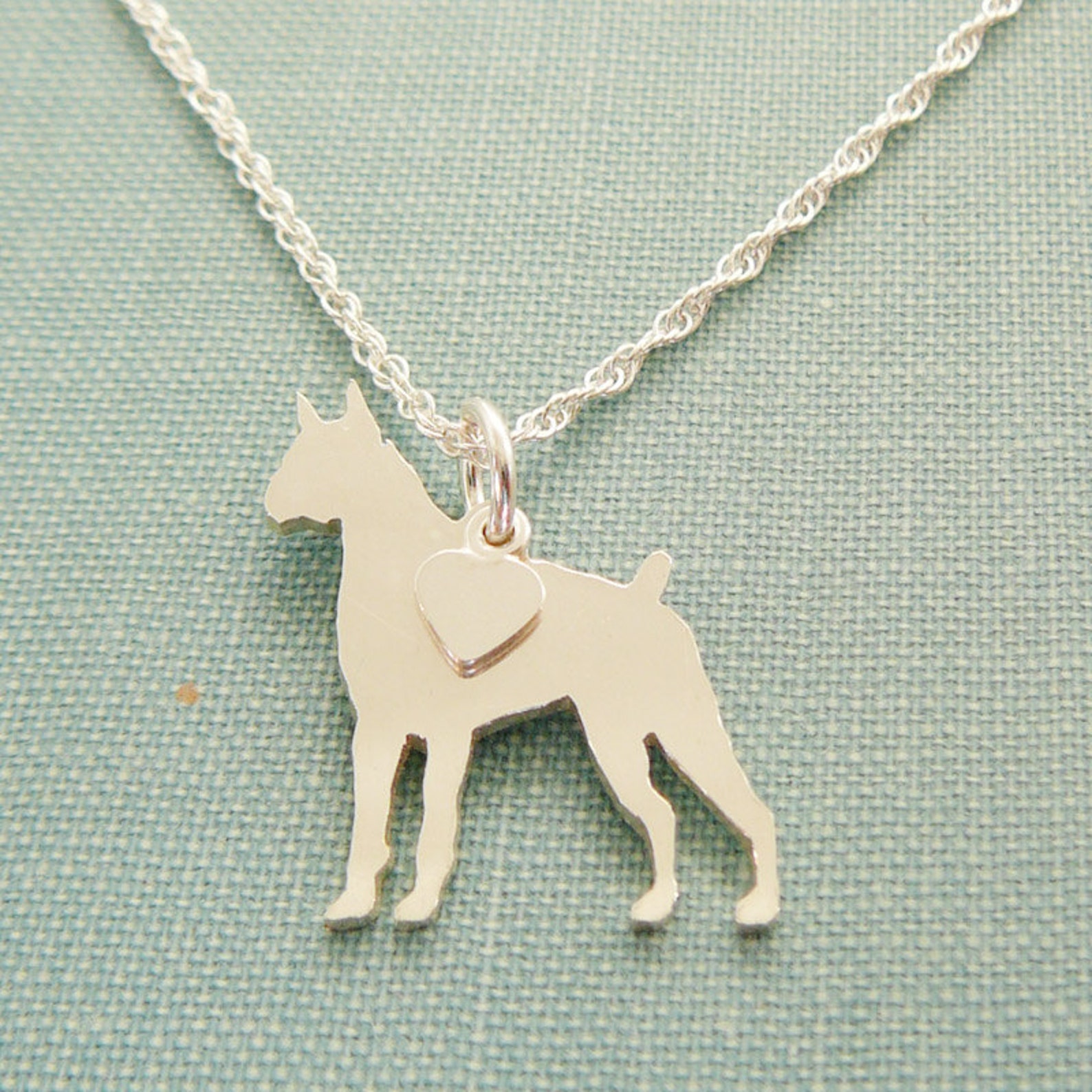 Boxer Dog Necklace, Sterling Silver Personalize Pendant, Breed ...