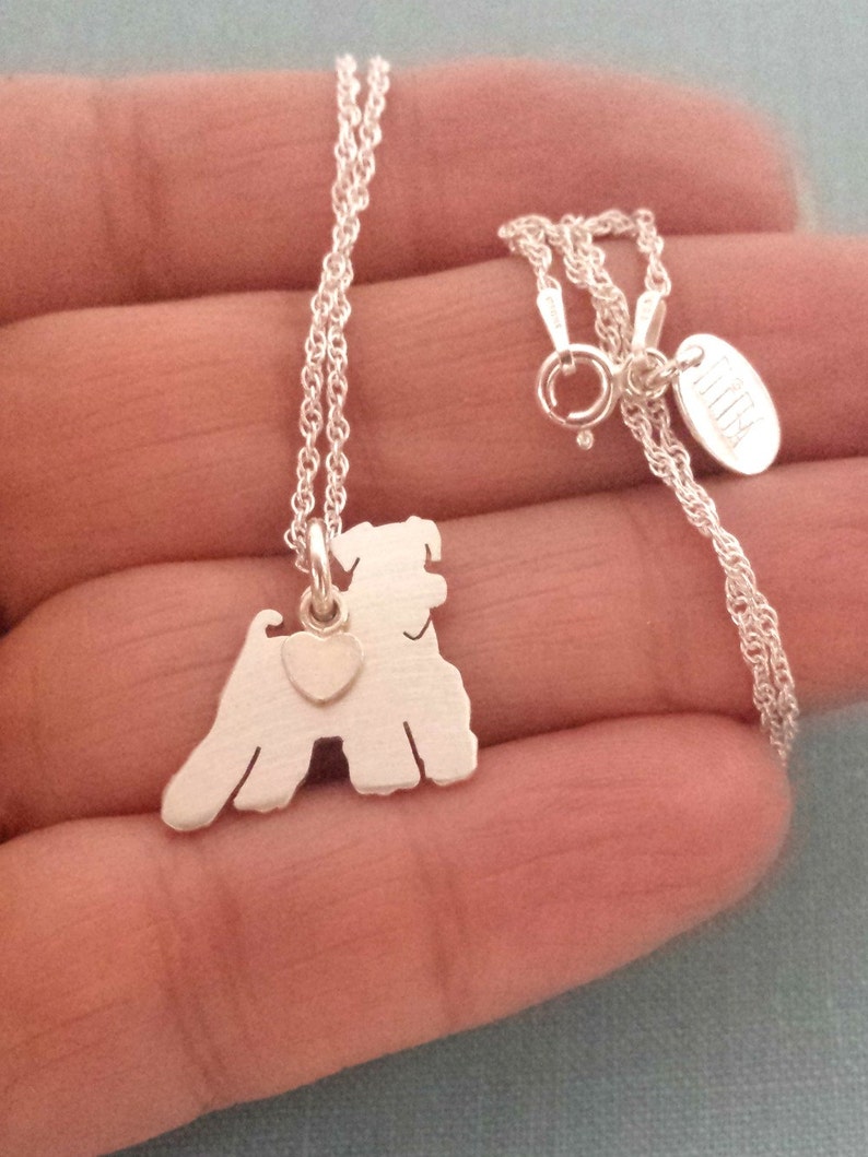 Miniature Schnauzer Dog Necklace, Sterling Silver Personalize Pendant ...