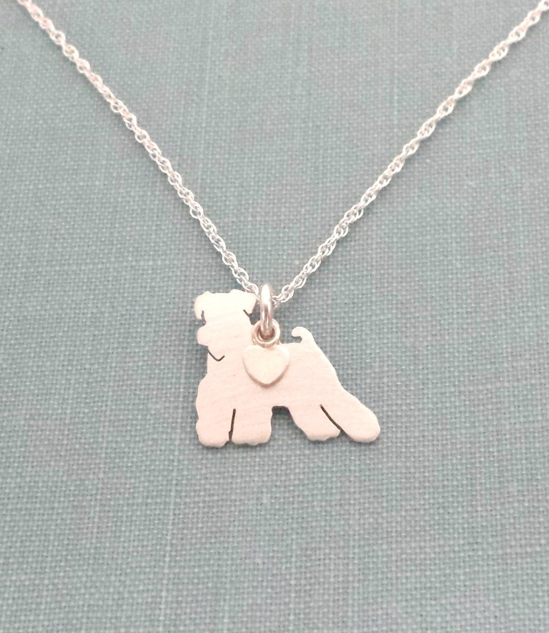 Miniature Schnauzer Dog Necklace, Sterling Silver Personalize Pendant ...