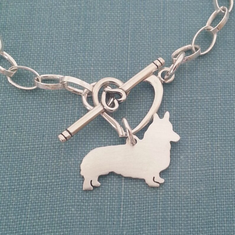 Pembroke Welsh Corgi Dog Chain Bracelet Sterling Silver | Etsy